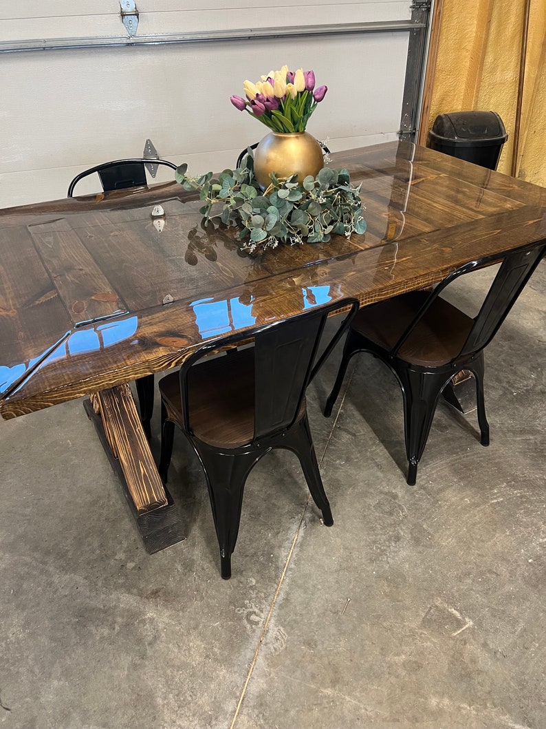 Farmhouse Table Farm Table Rustic Dining Table Kitchen Table Brown ...