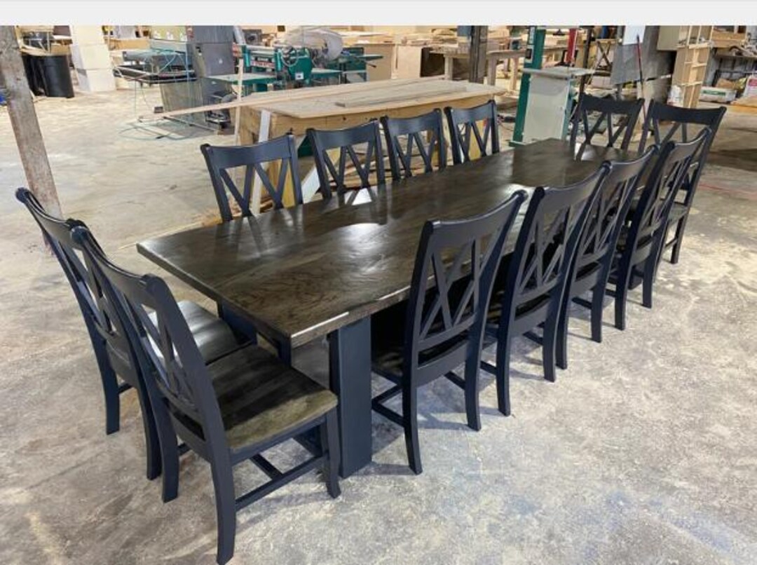 Custom Farmhouse Dining Table Handmade Wood Table With Cast-iron U-legs ...