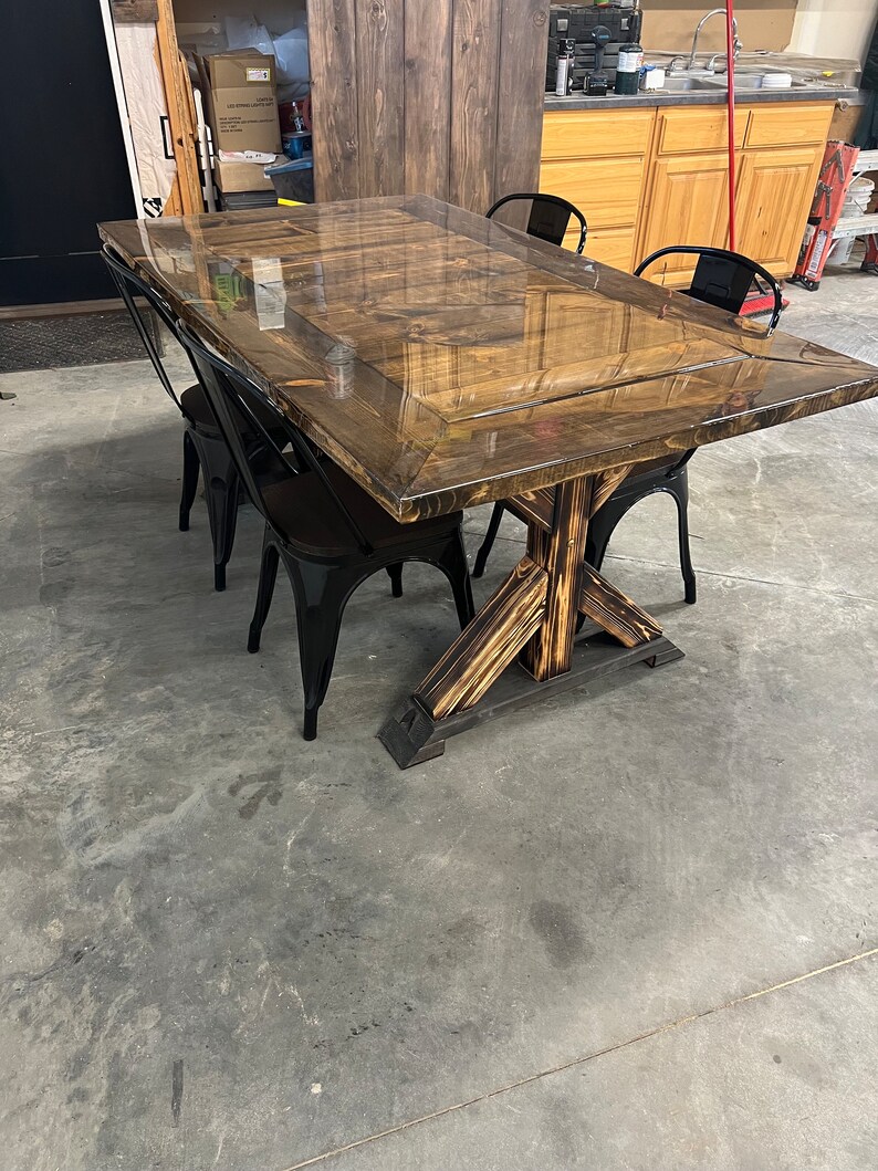 Farmhouse Table Farm Table Rustic Dining Table Kitchen Table Brown ...
