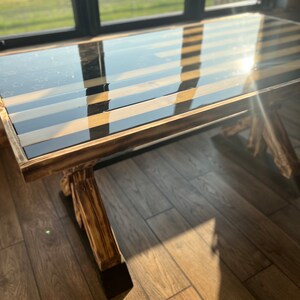 American Flag Table Rustic Epoxy Farmhouse Table for Farm American Flag ...