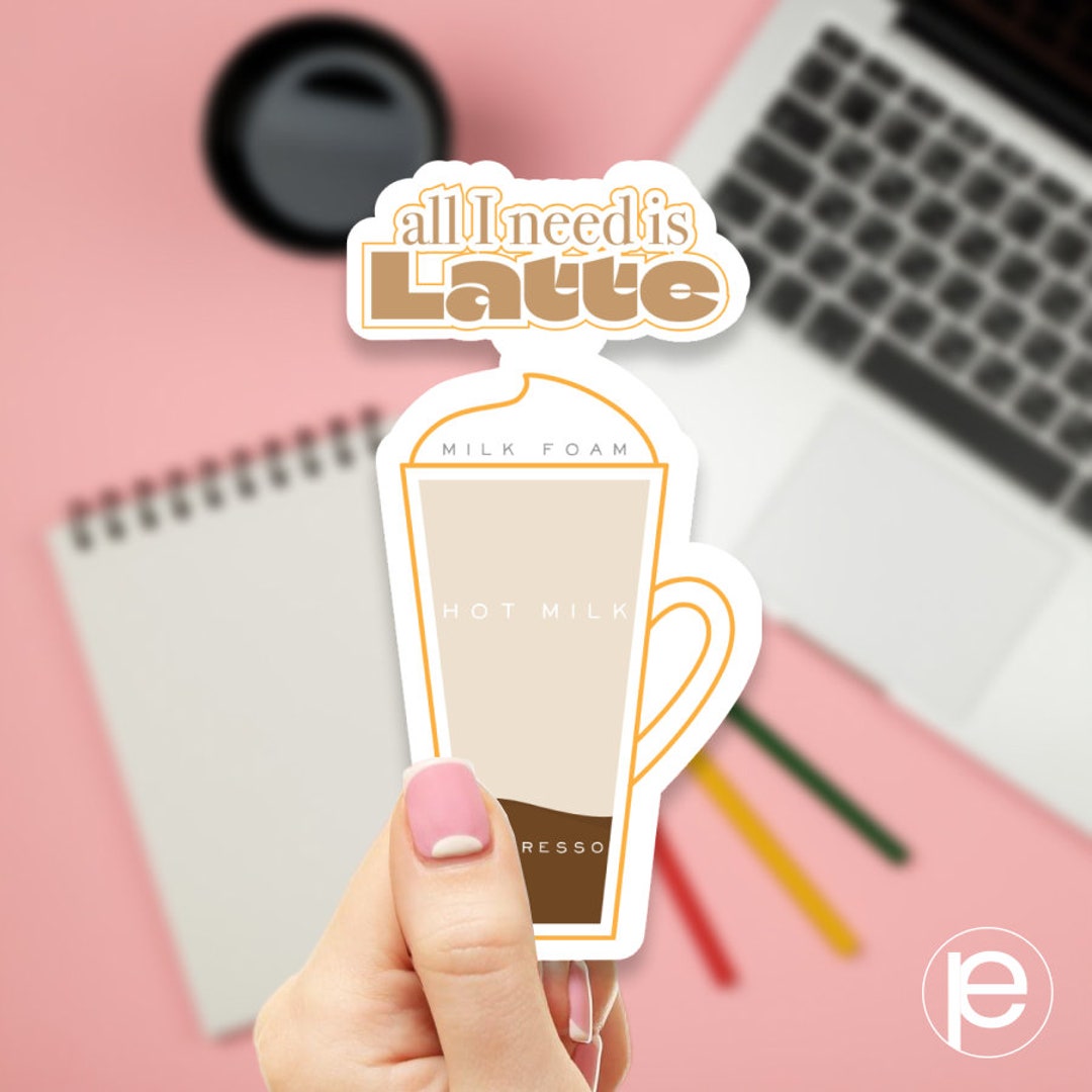 A Cup of Iced Café Latte Sticker Organic Cold Brew Coffee Gift for ...