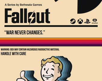 Fallout Retro Style Digital Game Poster VHS Minimalistic Style ...