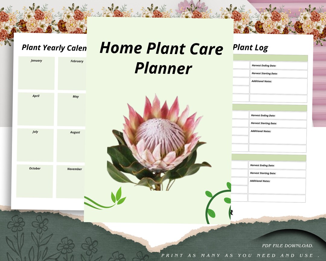 Home Plant Care Guide Planner, Houseplant Planner Printable, House ...