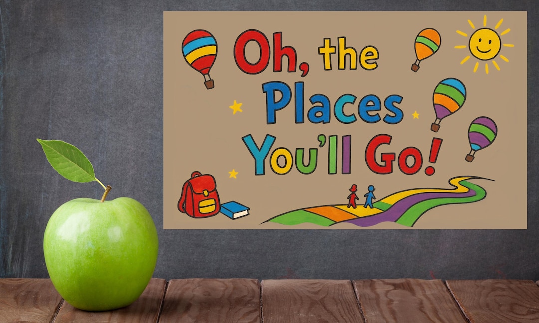 Oh, the Places You'll Go Banner Template, Painted Banner (digital ...