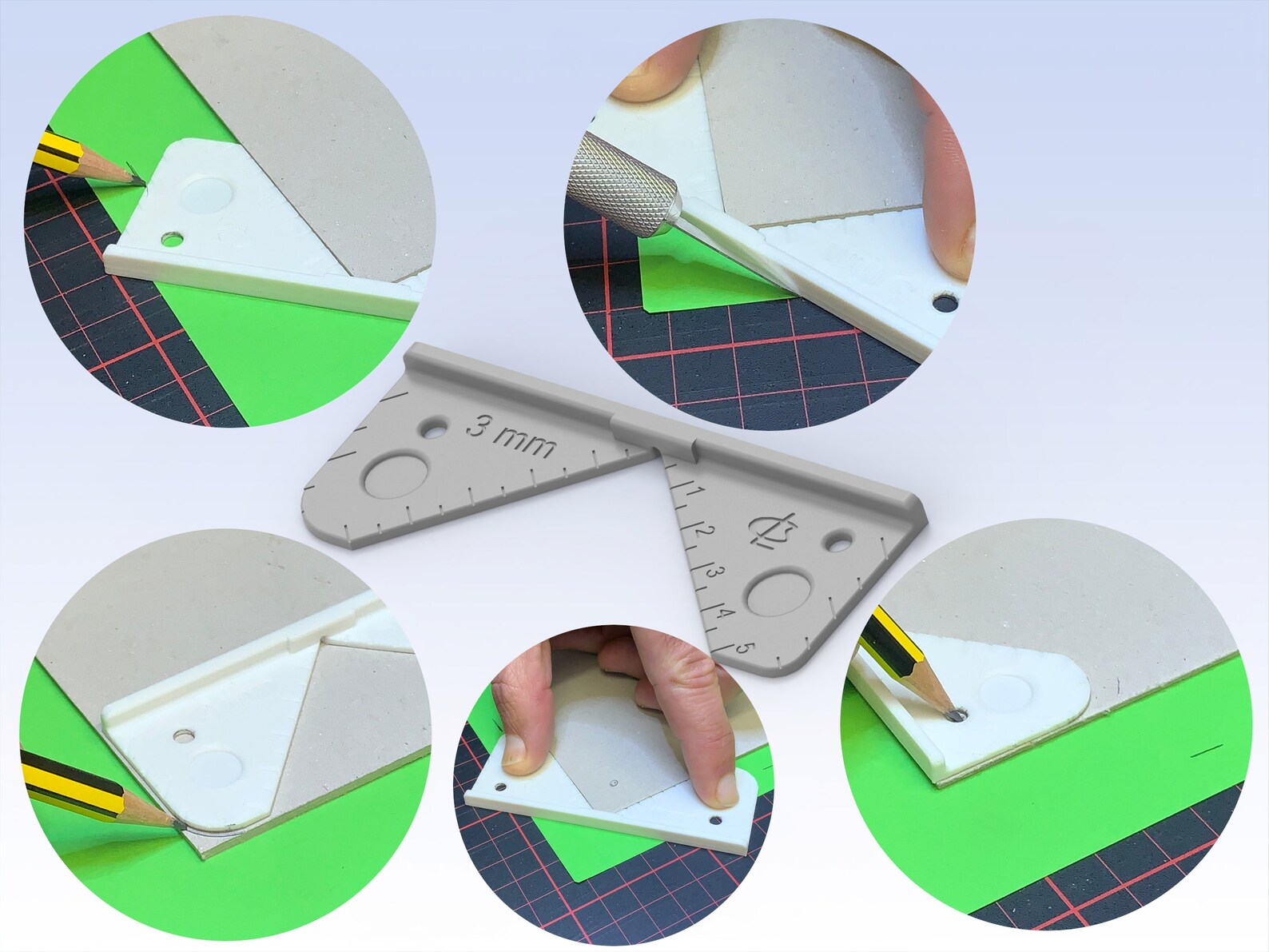 Bookbinder Set Corner Template T-spacer in 3 Mm Multifunctional Corner ...