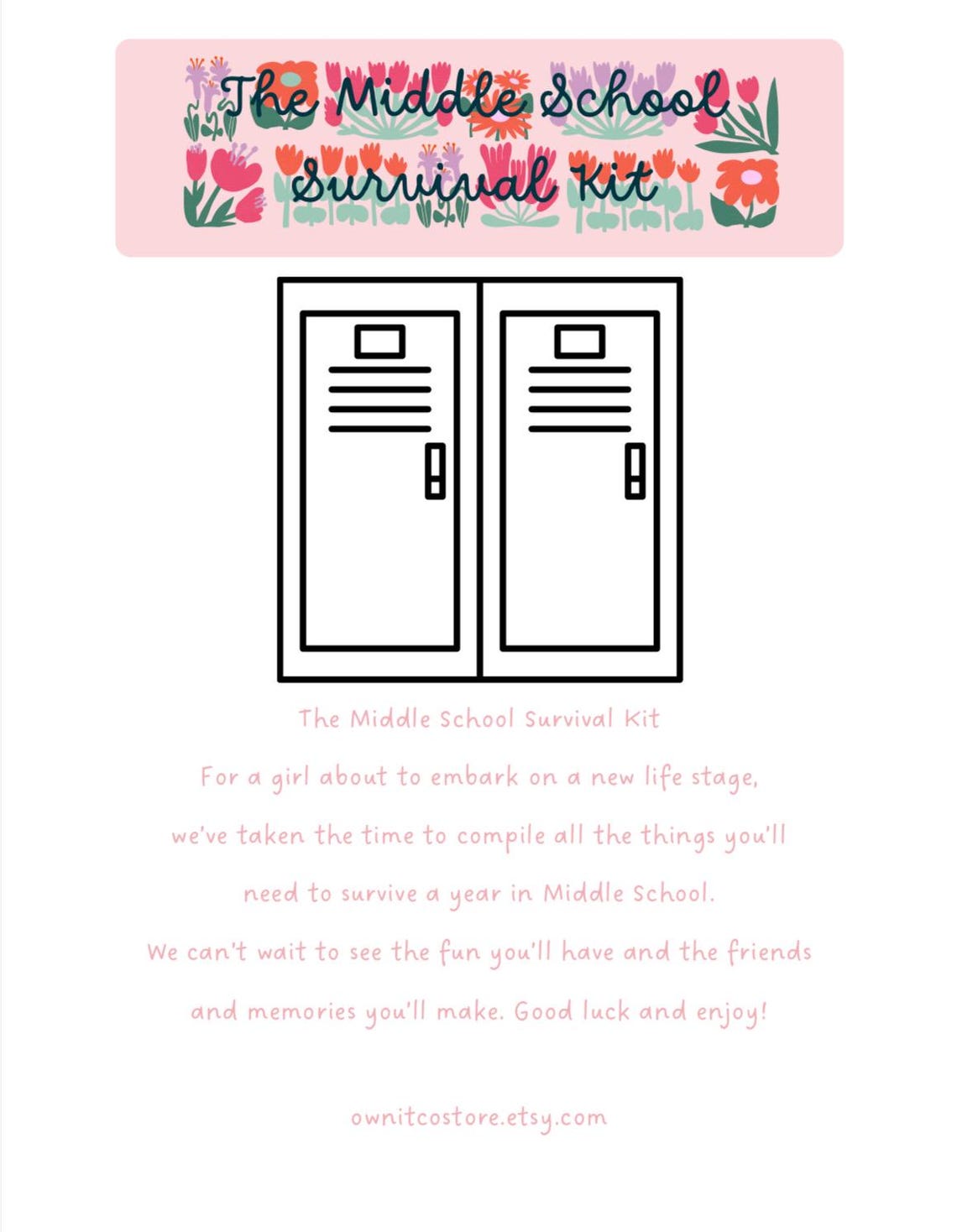 The Middle School Survival Kit - Etsy