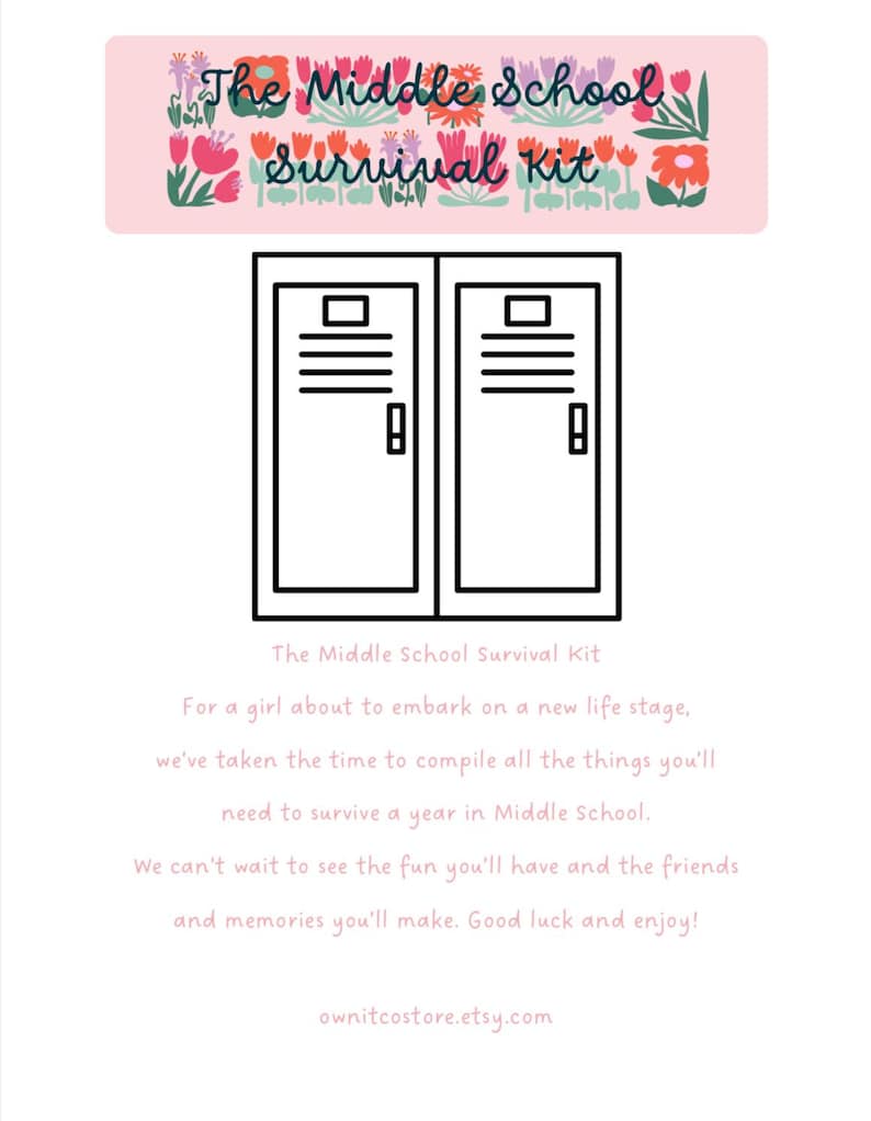 The Middle School Survival Kit - Etsy