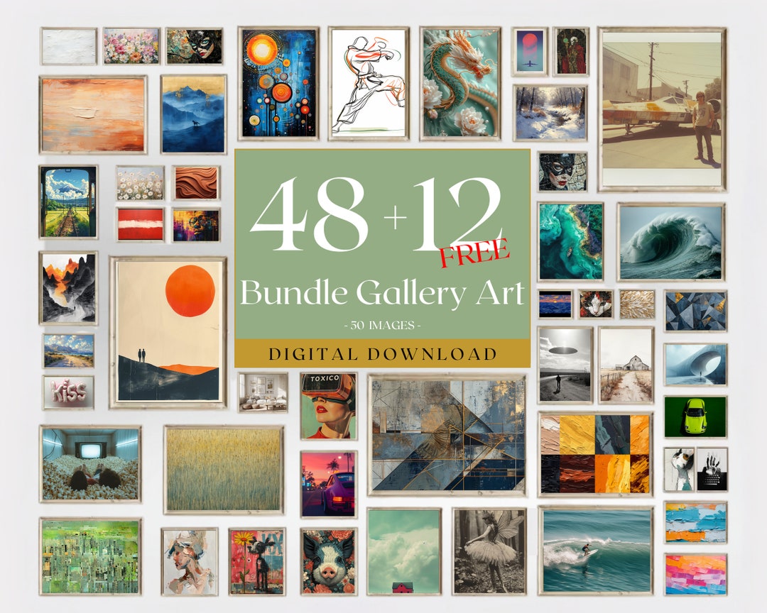 50 BUNDLE Eclectic Art Prints Select Prints Beautiful Gallery Wall Set ...