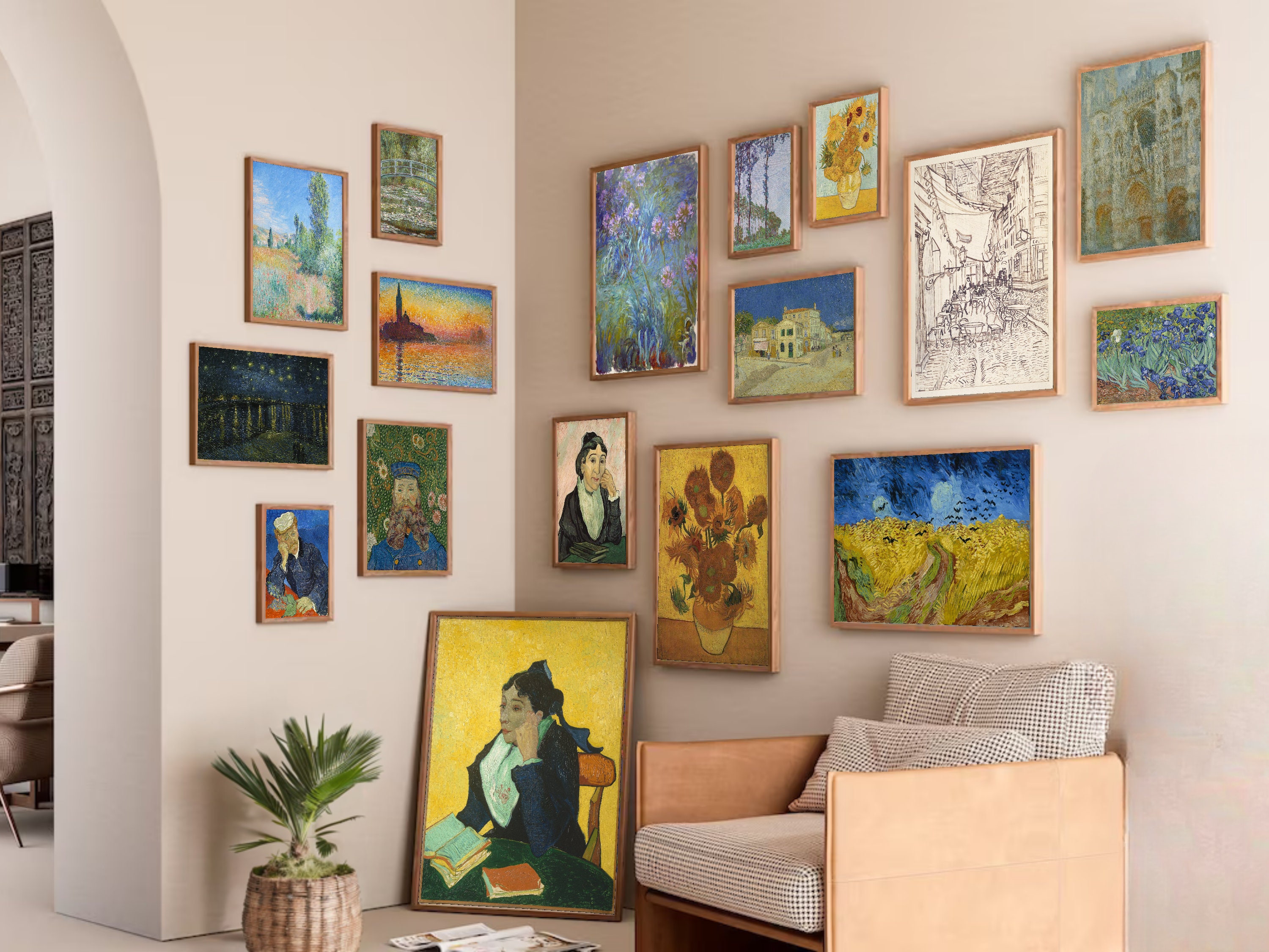50 BUNDLE Van Gogh and Claude Monet Select Prints Beautiful Gallery ...