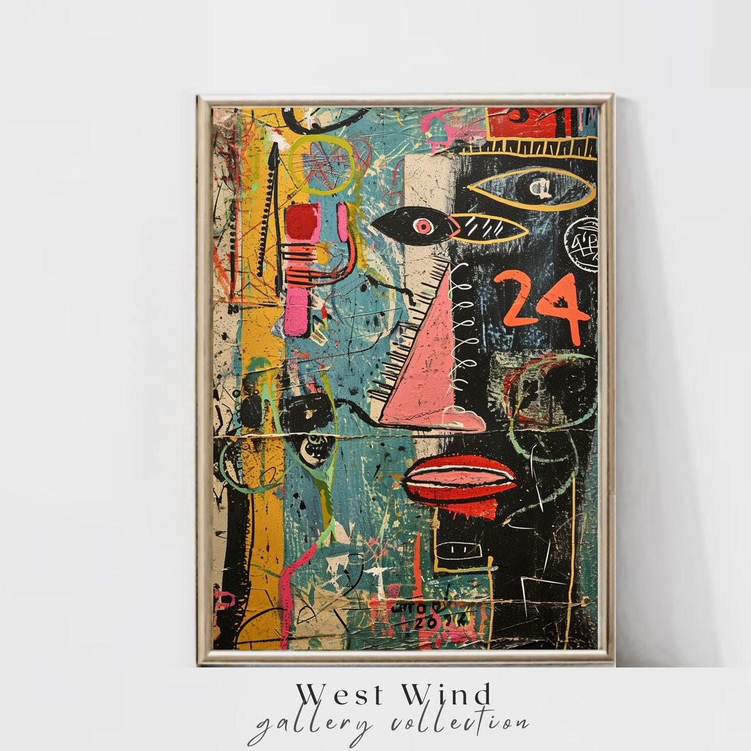 Vibrant Urban Expression: Abstract Portrait Infused With Graffiti and ...