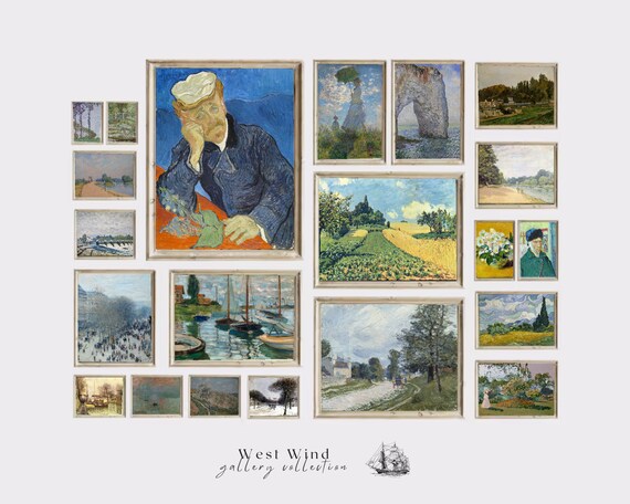 60 BUNDLE Van Gogh and Claude Monet Select Prints | B… - Gem