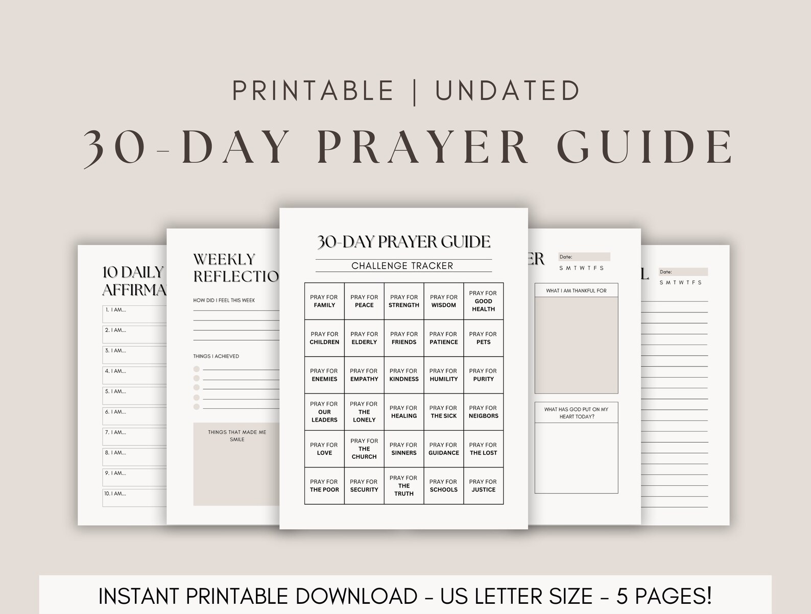 Prayer Journal Printable 30 Day Prayer Guide 30 Day Prayer Challenge