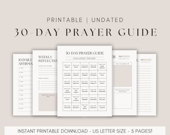 30 Day Printable Prayer Challenge Prayer Tracker Prayer Planner PDF - Etsy