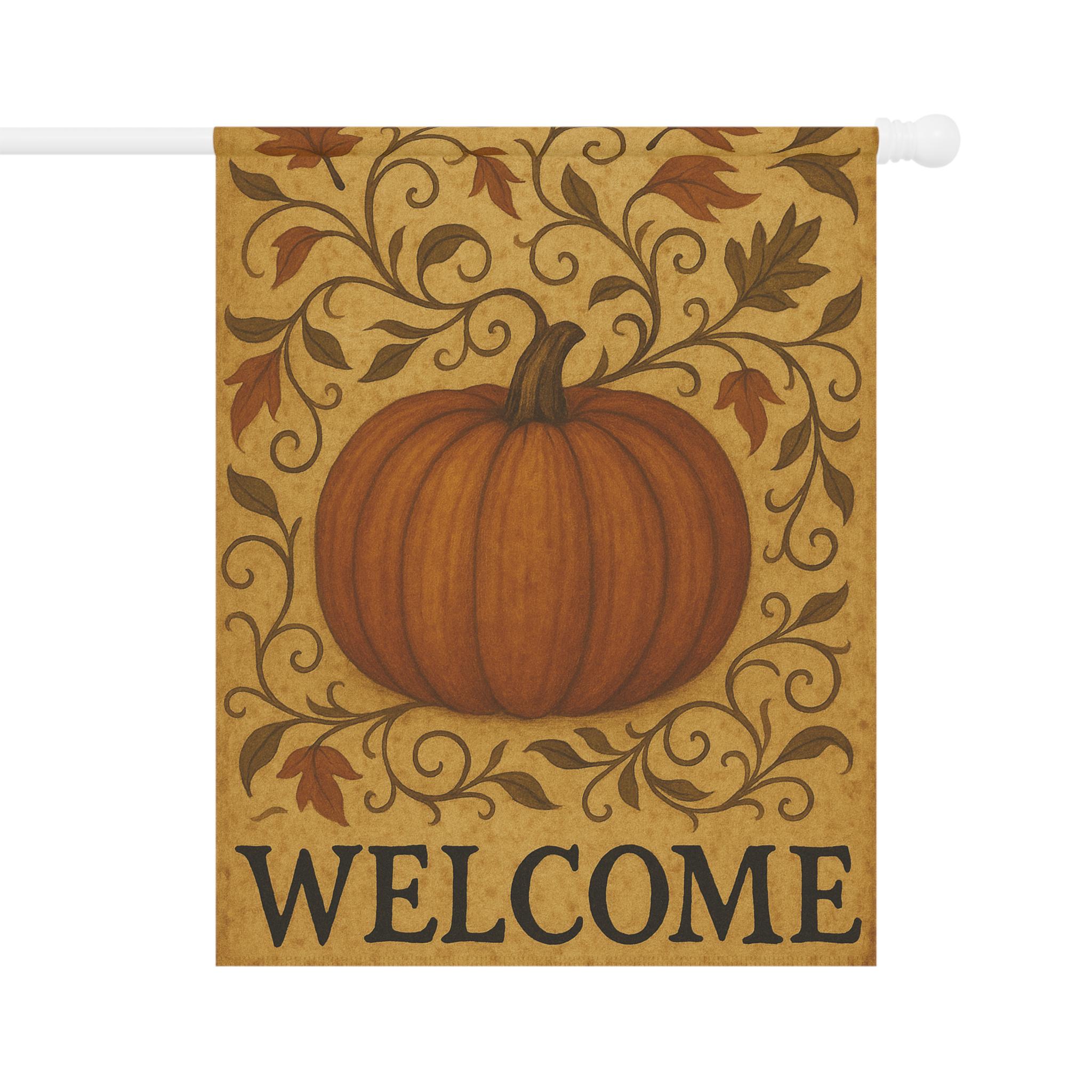 Vintage Fall Welcome Flag: Rustic Pumpkin Farmhouse Porch Decor - Etsy