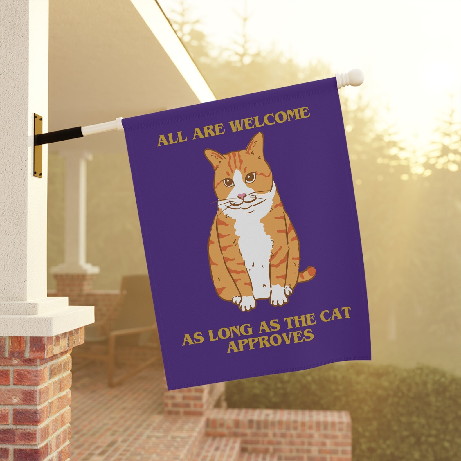 Cat Garden Flag – Funny Yard Decor for Cat Lovers – Orange Tabby ...