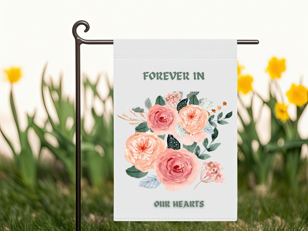 Custom Memorial Garden Flag: Floral in Memory of Grave Marker - Etsy