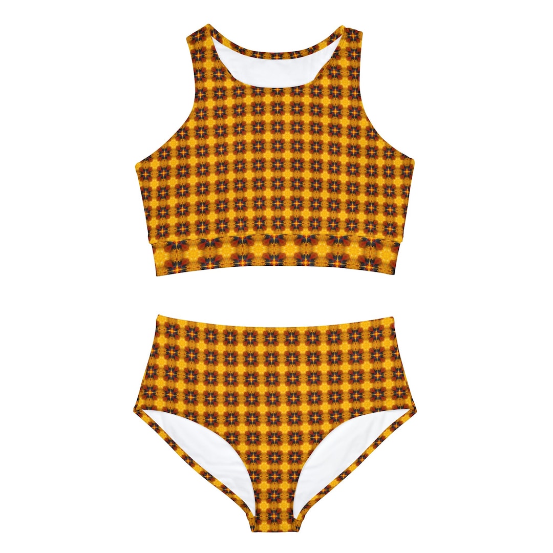 Custom 2 Piece Women or Teen Girl Bathing Suit Colors of Summer Full ...