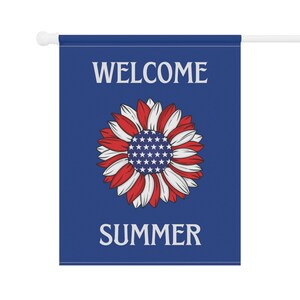 Custom Summer Garden Flag Welcome Summer House Banner Outdoor Decor ...