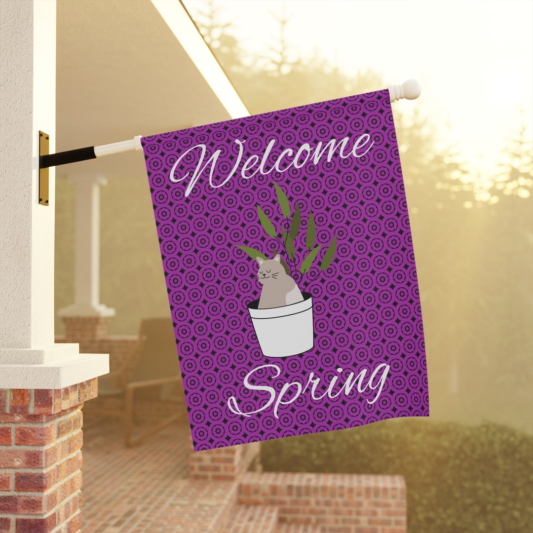 Custom Spring Garden Welcome Flag House Banner Yard Signsmall Large ...