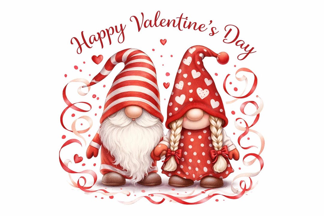 Valentine Gnome Digital Download Happy Valentine’s Day Craft Art - Etsy
