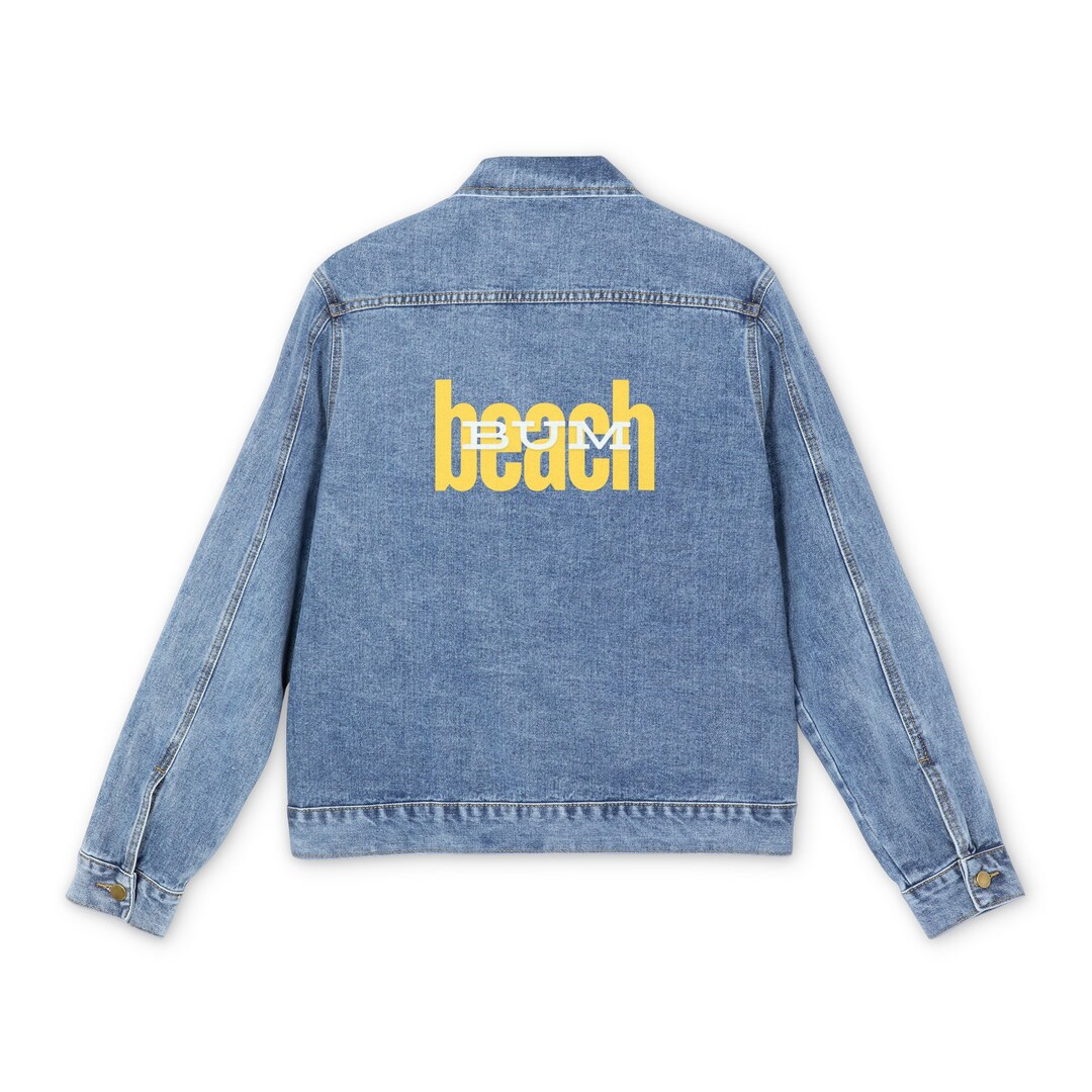 Custom Beach Bum Men's Denim Jacket Gifts for Him Father's Day Men's ...