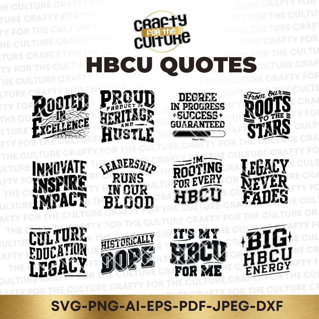 HBCU Quote Bundle, HBCU Svg, HBCU Png, Hbcu Pride Svg Png, Historically ...