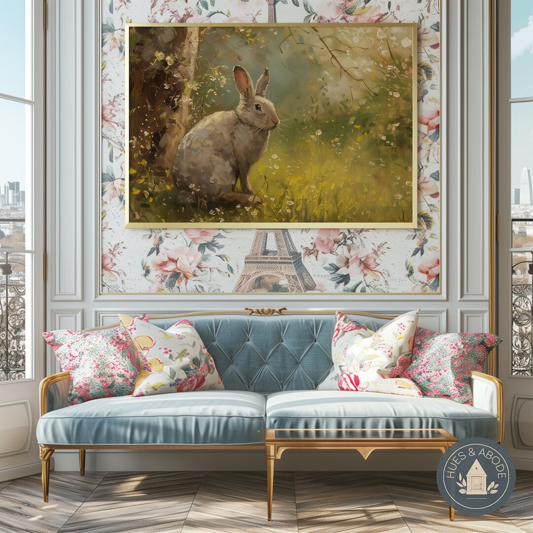 Rabbit Painting Rabbit Digital Download Bunny Artwork Printable Rabbit ...