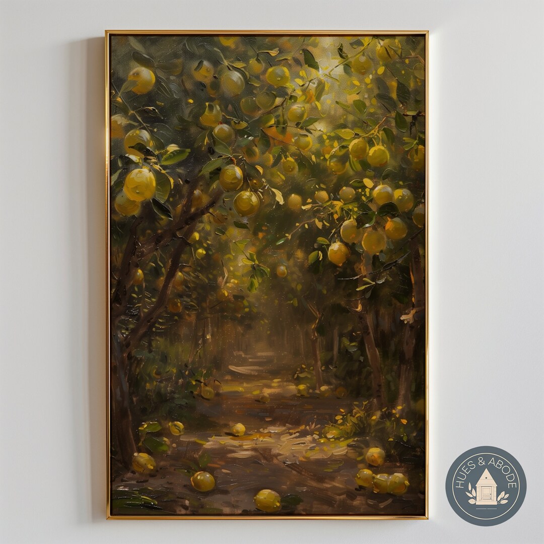 Lemon Tree Scene Wall Decor Digital Lemon Tree Artwork Lemon Tree ...