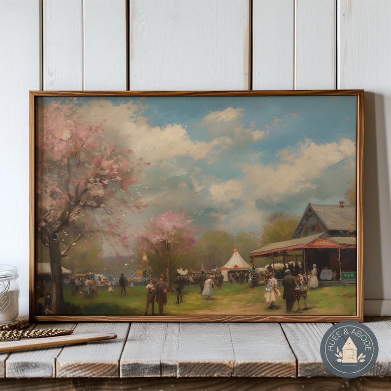 Fair Artwork Printable Fair Painting Fair Scene Wall Decor Digital Fair ...