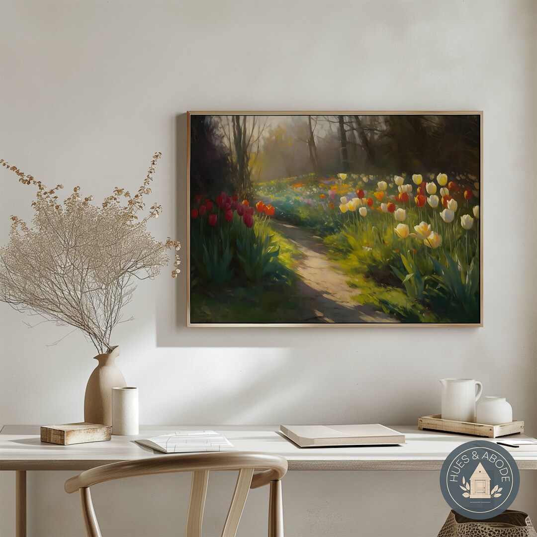 Tulip Garden Art Tulip Field Art Botanical Painting Flower Art Tulip ...