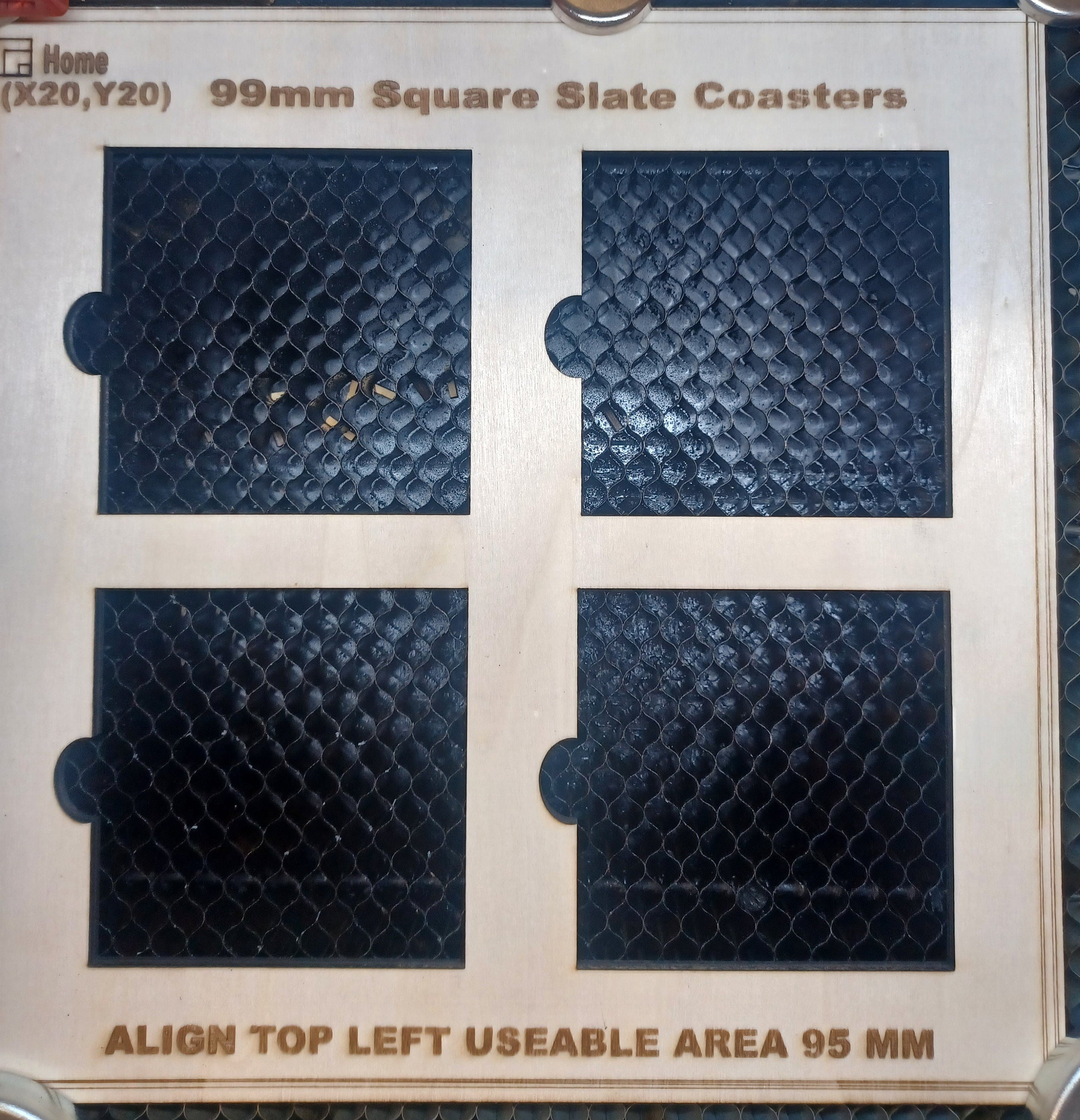 4 Slate Coaster Jig. Lightburn and SVG File. Fast Framing, Perfect ...
