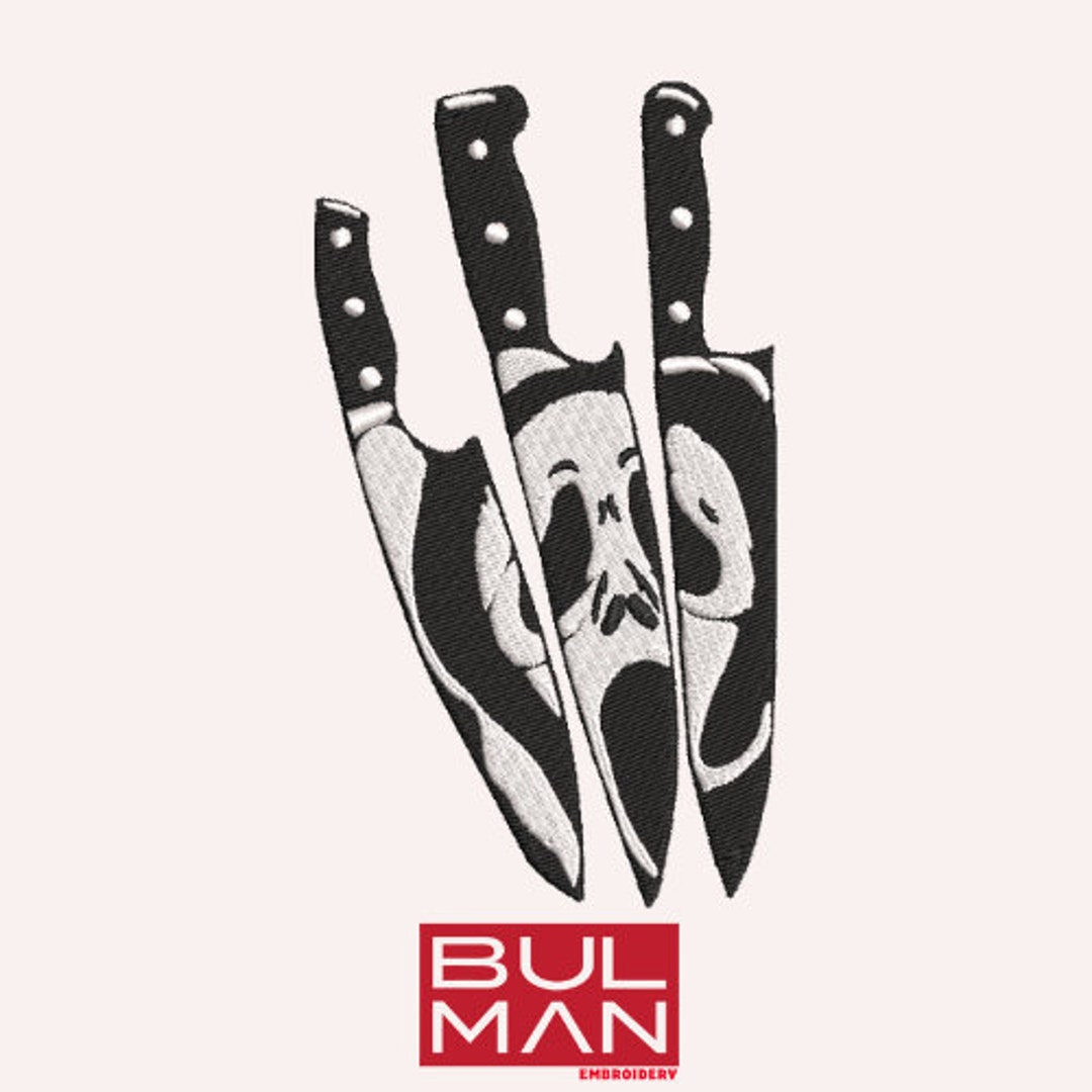 Knife Embroidery Design, Scream Knife Machine Embroidery File, Scream ...