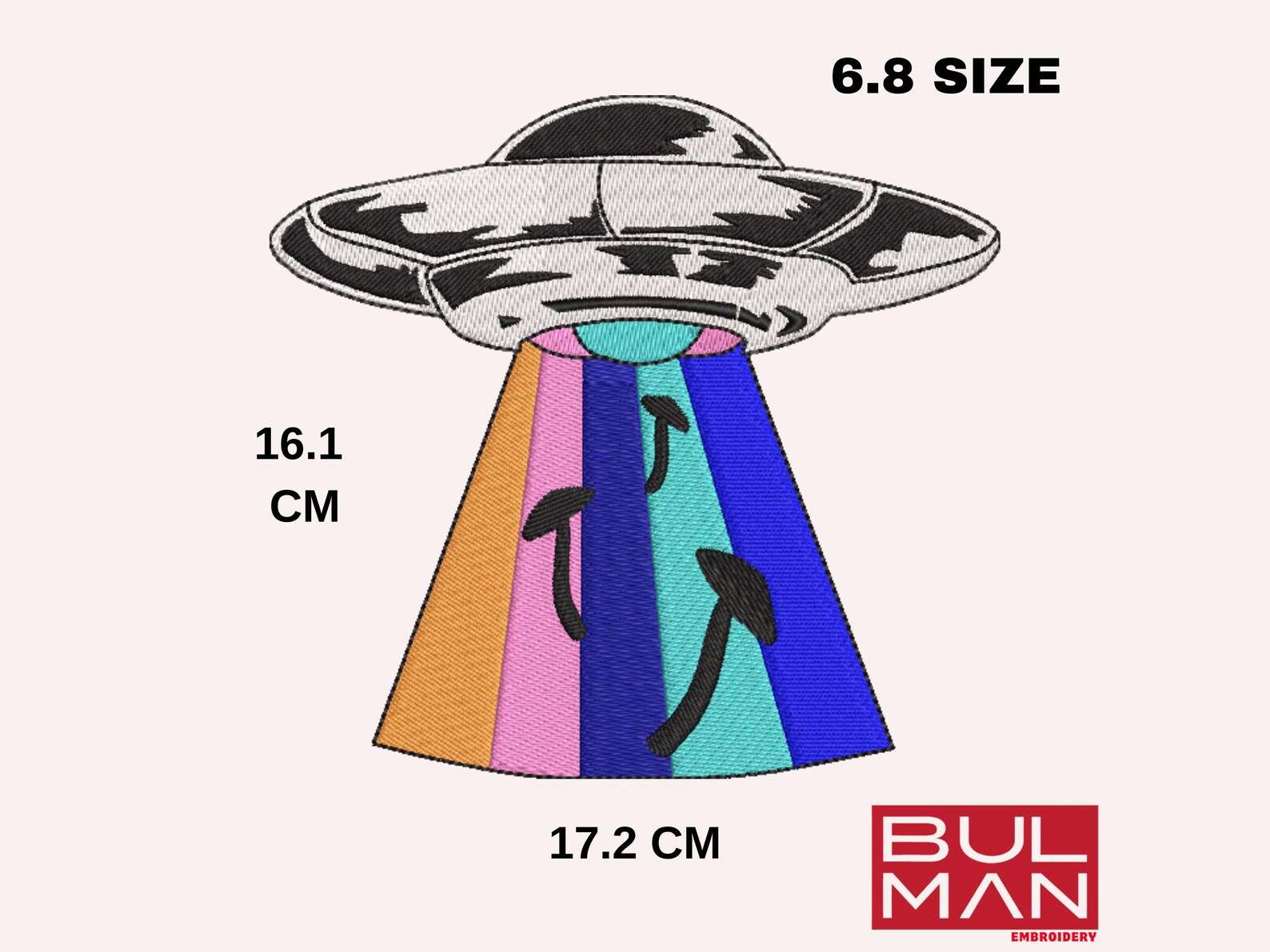 Ufo Embroidery Design, Alien Machine Embroidery File, Movie Embroidery ...