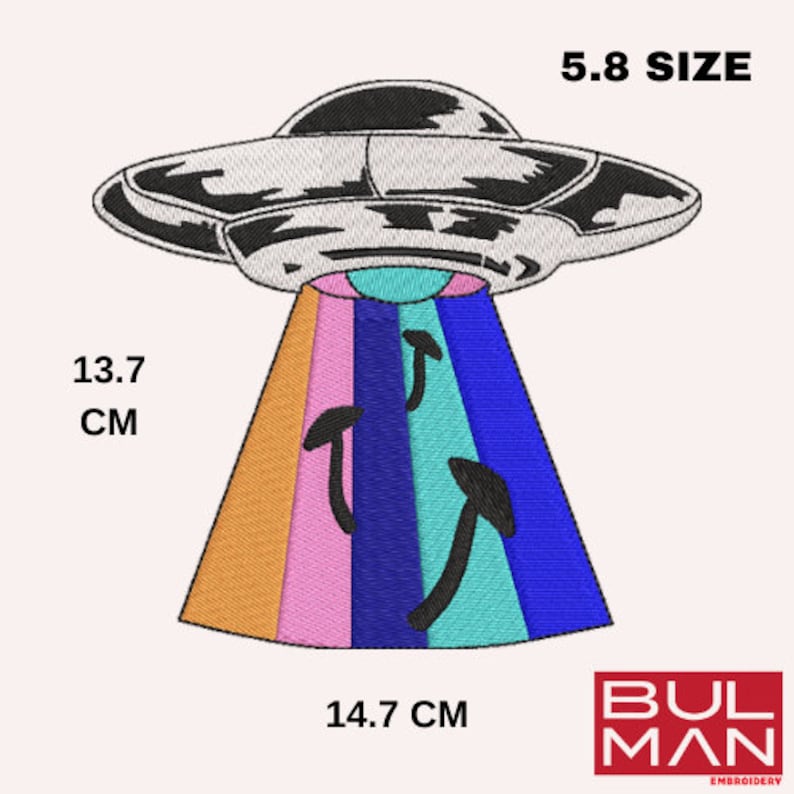 Ufo Embroidery Design, Alien Machine Embroidery File, Movie Embroidery ...
