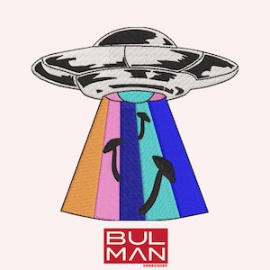 Ufo Embroidery Design, Alien Machine Embroidery File, Movie Embroidery ...