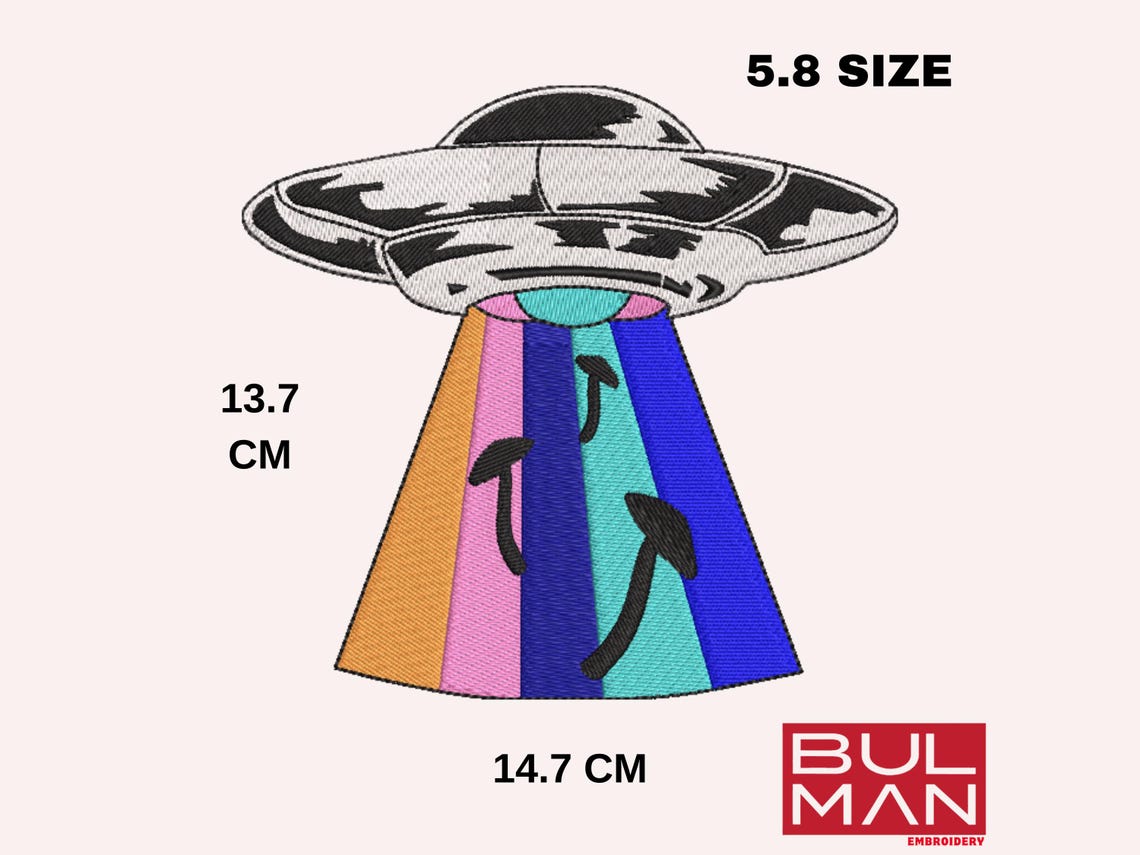 Ufo Embroidery Design, Alien Machine Embroidery File, Movie Embroidery ...