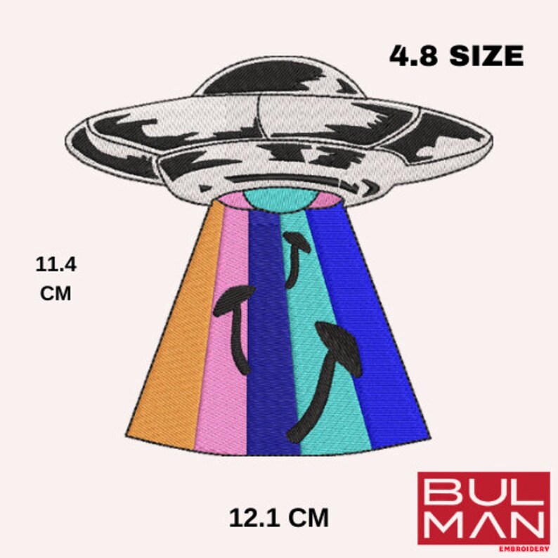 Ufo Embroidery Design, Alien Machine Embroidery File, Movie Embroidery ...