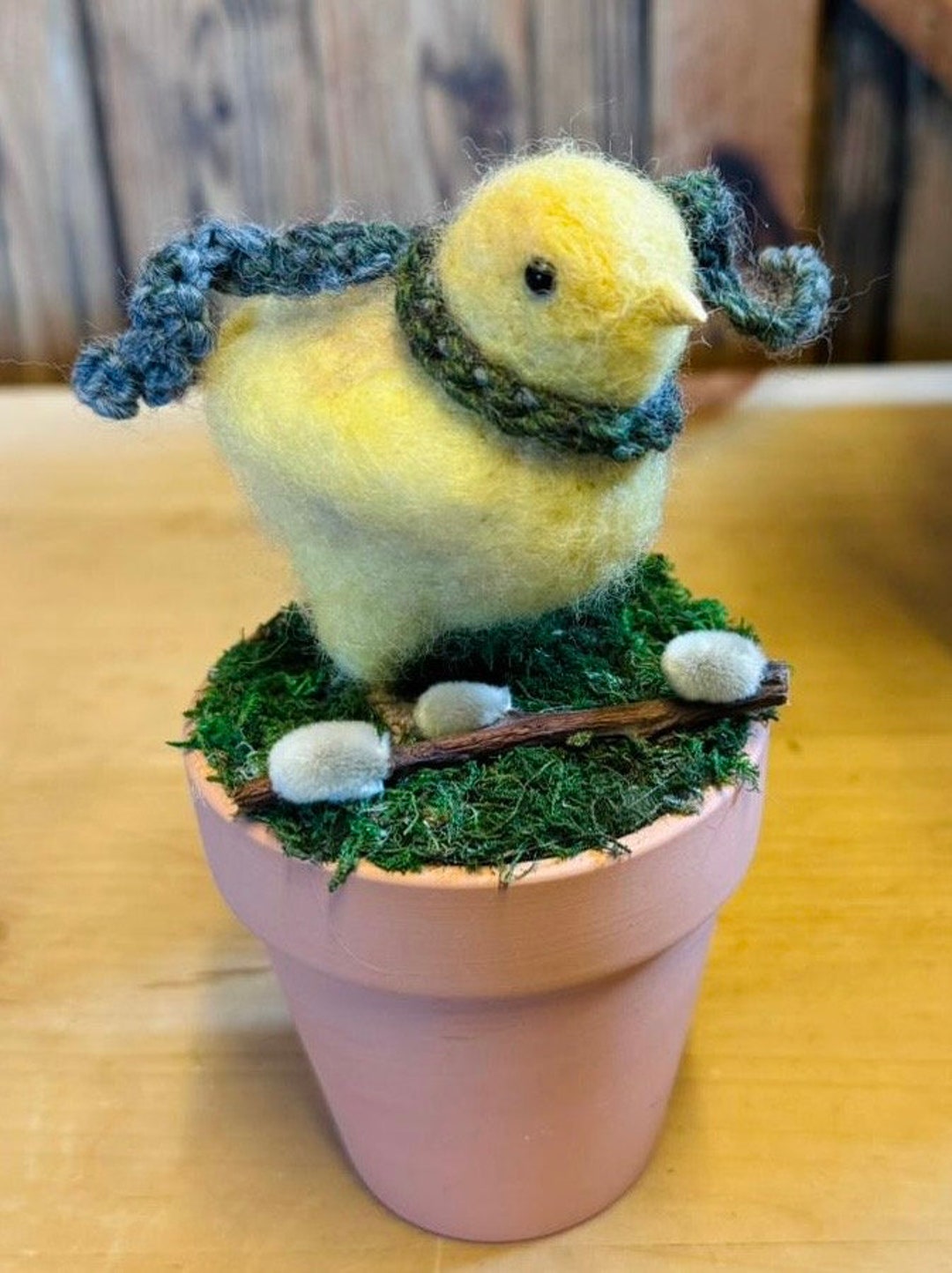 Needle Felted Wool Chick in Pot: Handmade Spring Decor - Etsy
