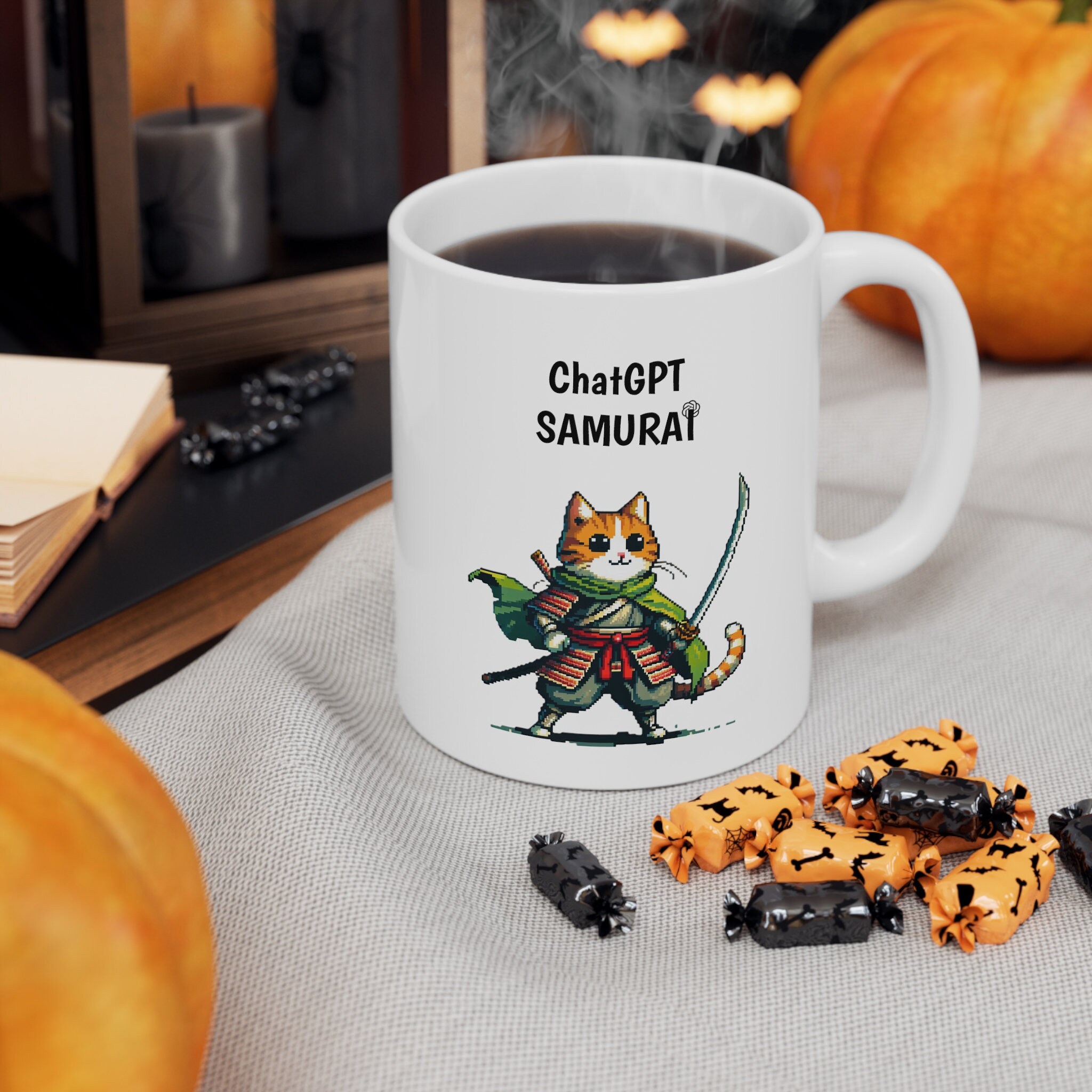Prompt Chatgpt Mug, Chat GPT Samurai Coffee and Tea Gift Mug, AI Mug ...