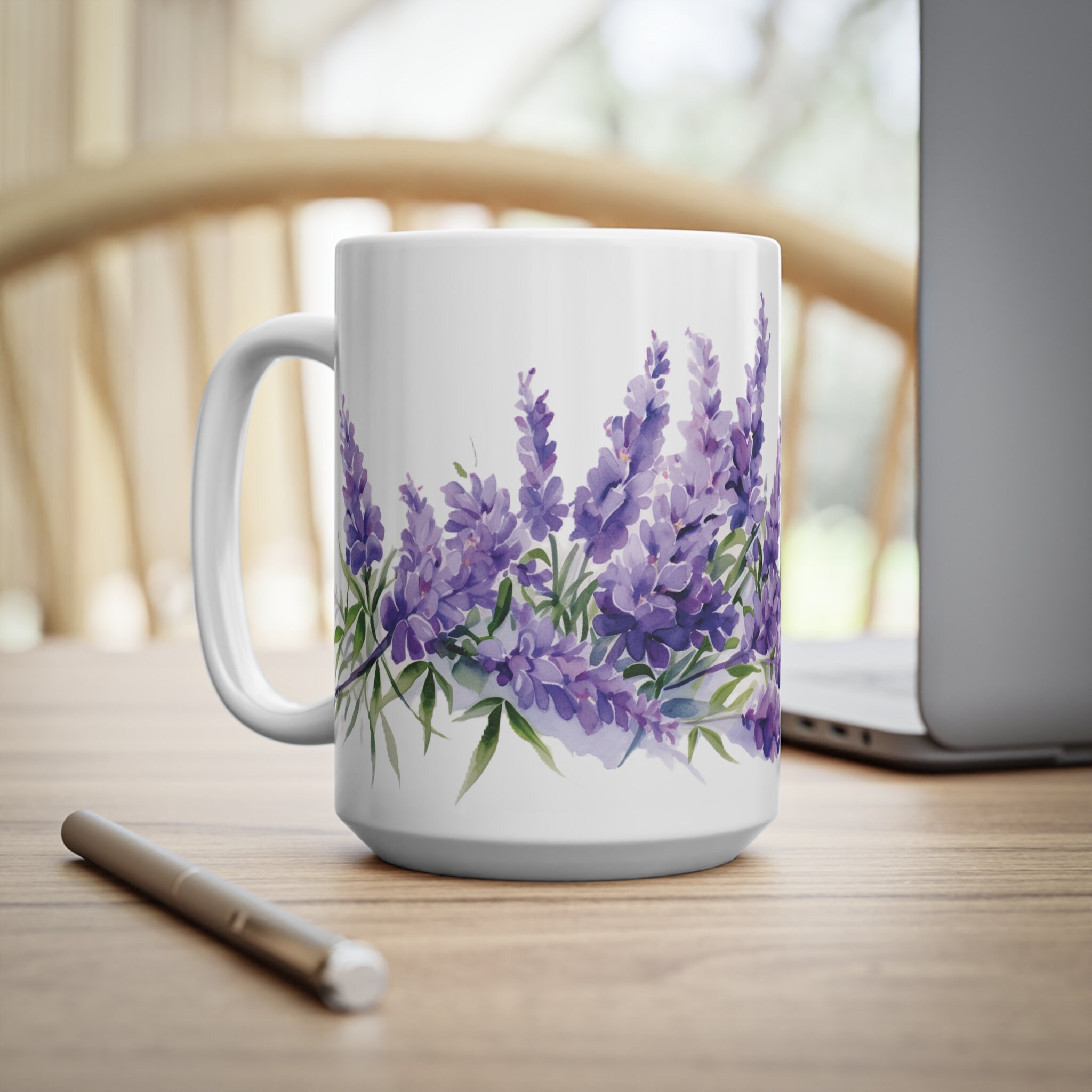 Tea Mug Lavender Flower Purple Coffee Cup Calming Cottage Dish, Laven ...