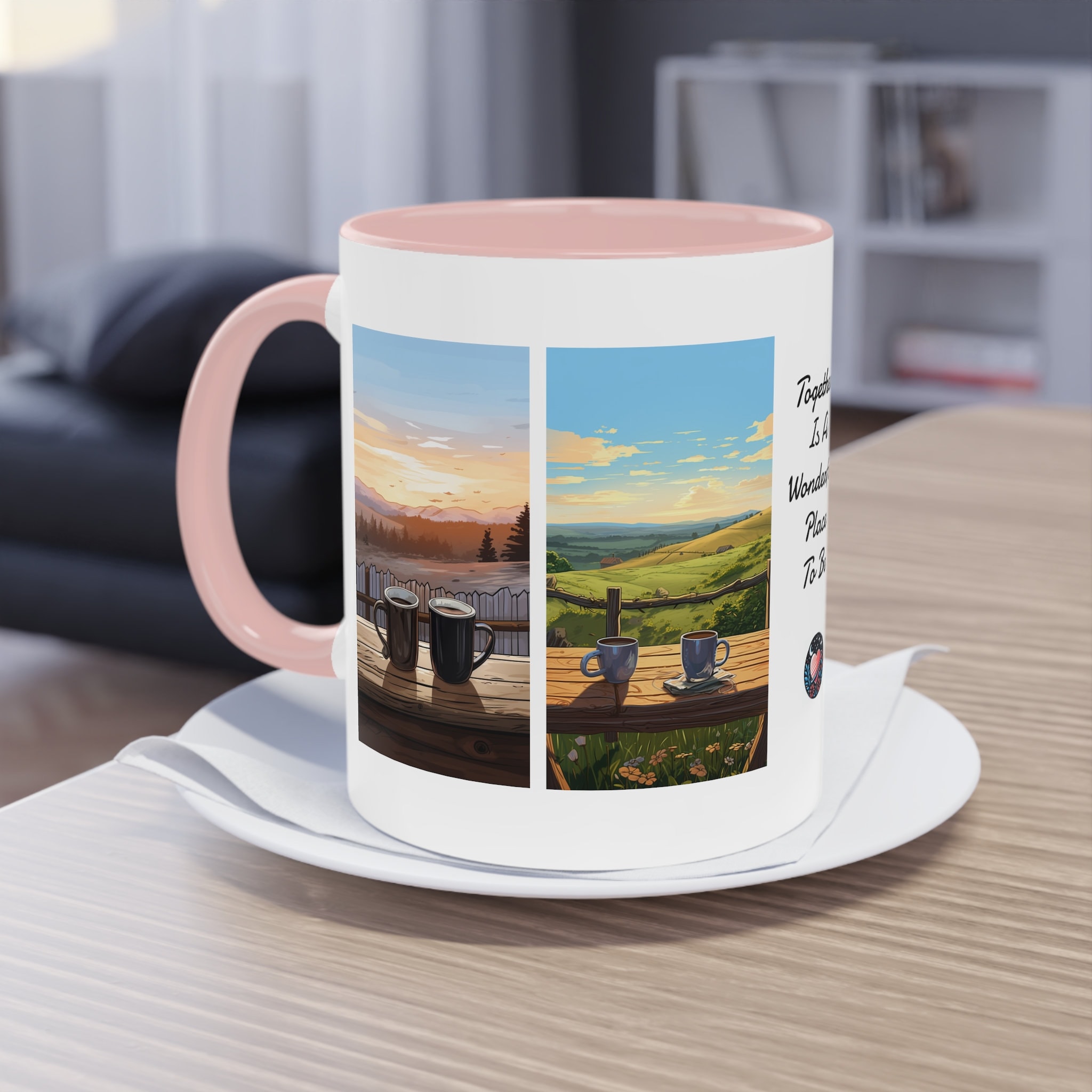 Tea Mug for 2 Lovers, Romantic Coffee Cup Relationship Partners Gift ...