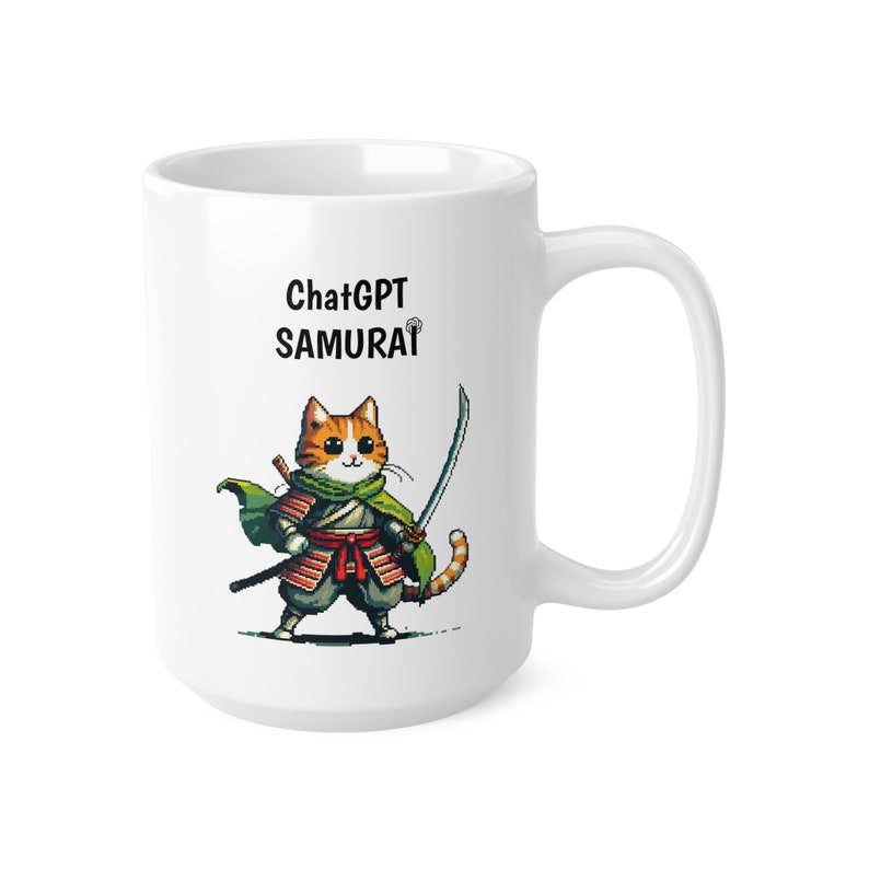 Prompt Chatgpt Mug, Chat GPT Samurai Coffee and Tea Gift Mug, AI Mug, Ai Cat Mug, Ai Art ...