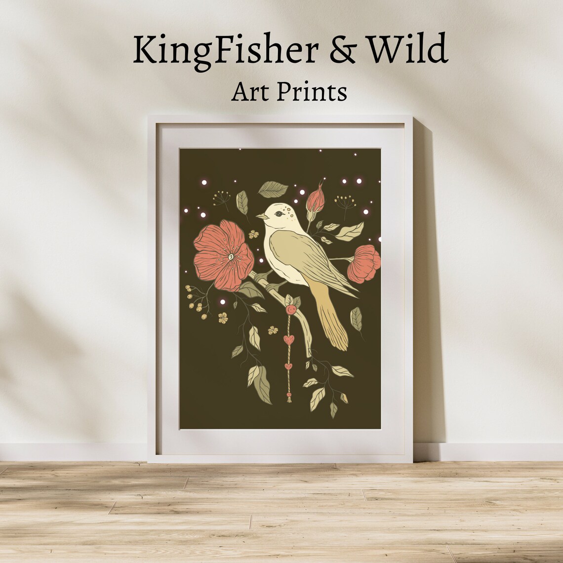 Sparrow Folk Art Print, Art for Bird Lovers, Wall Art for Office ...
