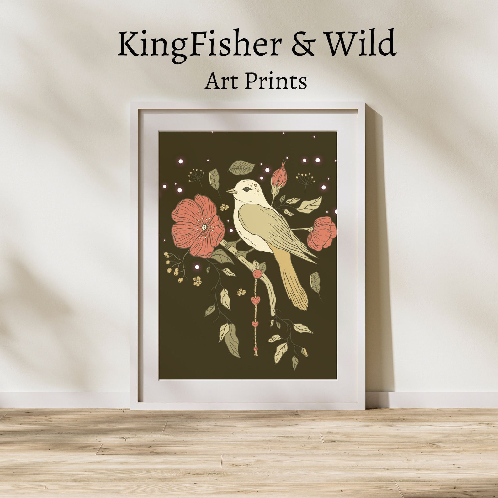 Sparrow Folk Art Print, Art for Bird Lovers, Wall Art for Office ...