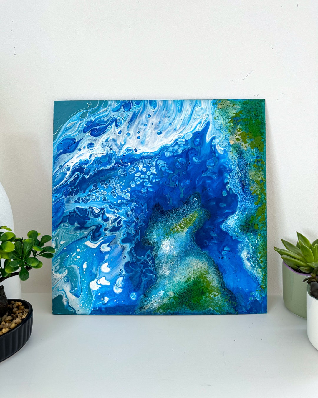 Original Handmade Fluid Acrylic Cells 3d Painting, Islands - Etsy