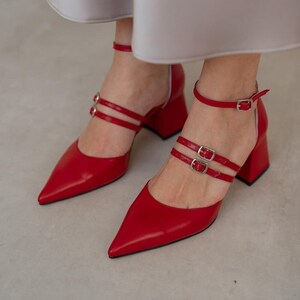 Red Genuine Patent Leather Women Shoe, High Quality Patent Leather ...