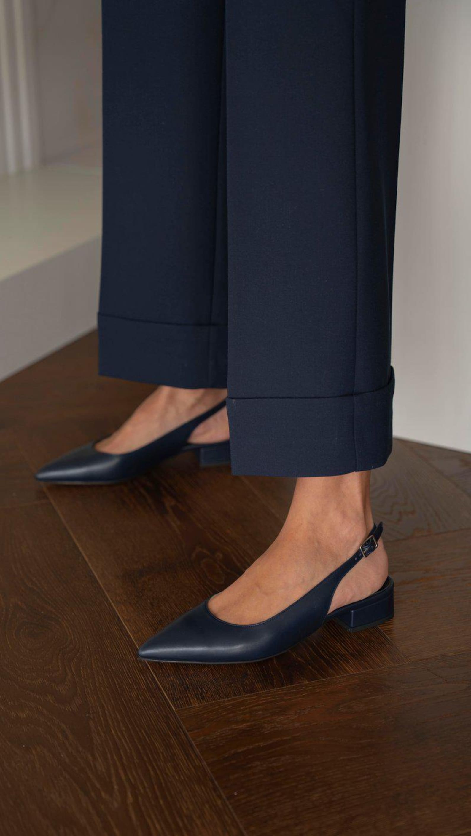 Navy Blue Genuine Leather Women Shoe, High Quality Leather Shoes ...