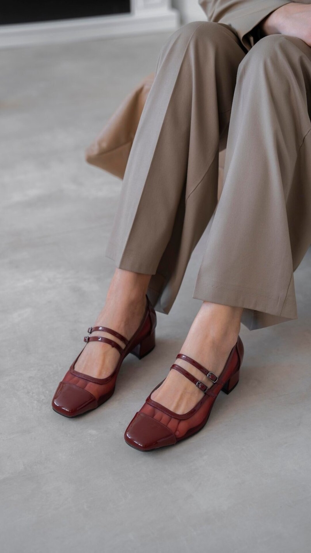 Bordeaux Luxury Patent Leather Women Shoe, High Quality Patent Leather ...