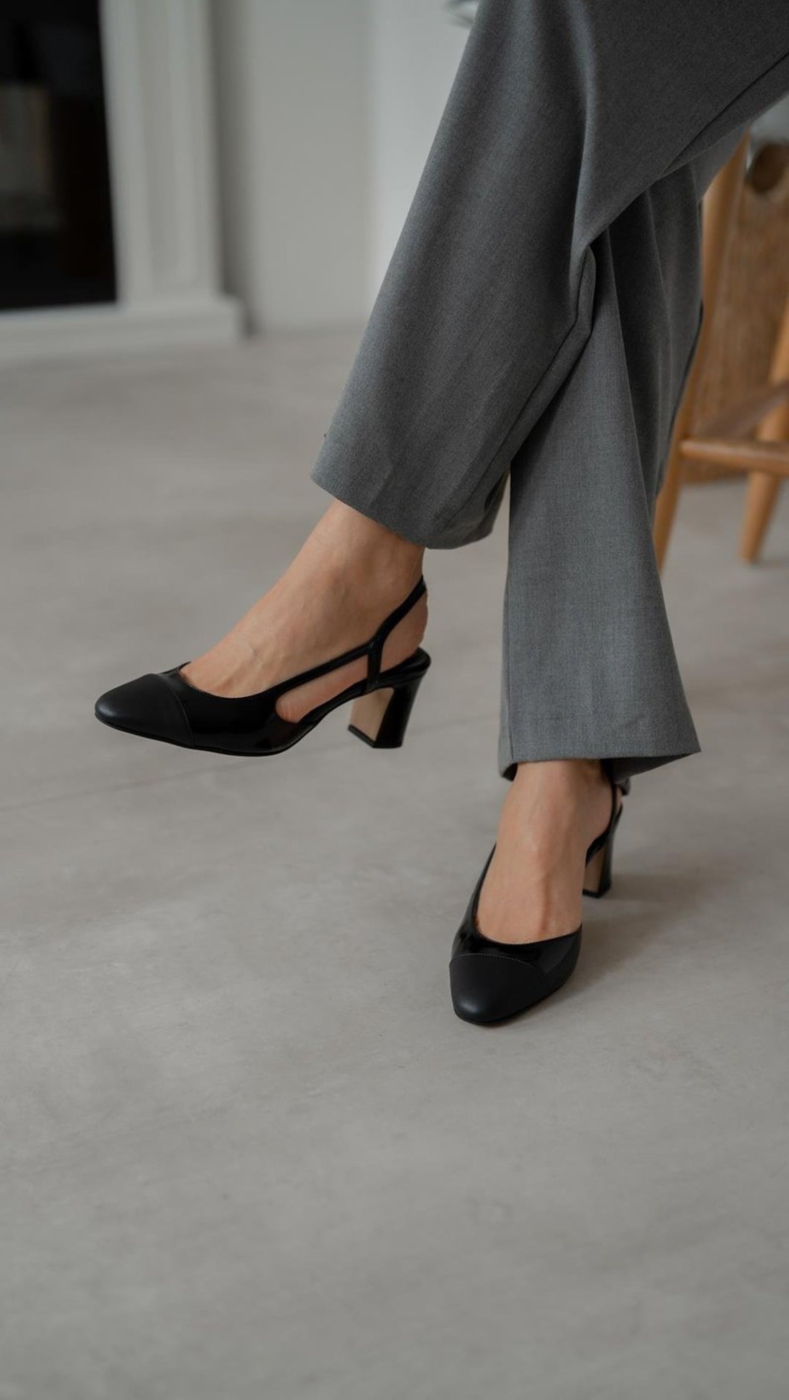 Black Genuine Leather Women Shoe, High Quality Leather Shoes, Normal ...