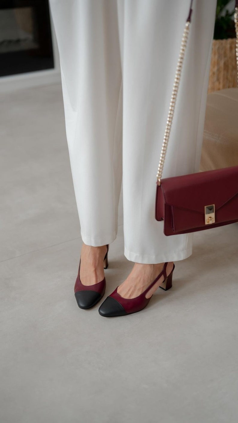 Bordeaux Genuine Leather Women Shoe, High Quality Leather Shoes, Normal ...